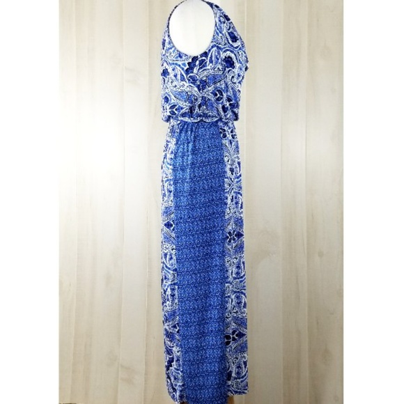Ellen Tracy | Dresses | Ellen Tracy Provence Lapis Drape Neck Maxi ...